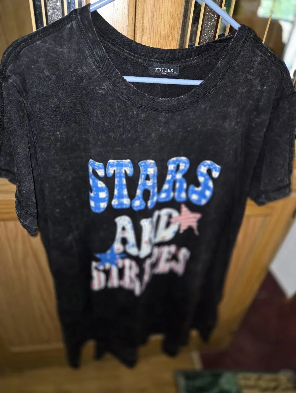 Tops | Black Stars And Stripes Graphic Tee | Poshmark